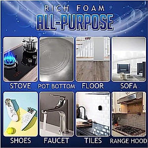 All Purpose Rinse Cleaning Foam, All-Purpose Rinse-Free Cleaning Spray, Super Foam Bubble Cleaner, Super Powerful Multi Purpose Foam Cleaner, Stain Removal Kit for Kitchen (30ml-2)