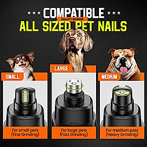 Dog Nail Grinder Upgraded Dog Nail Trimmers Clipper with 2 LED Light, 2 Speed Rechargeable Electric Pet Nail Grinder Quiet Low Noise for Small Medium Large Dogs and Cats