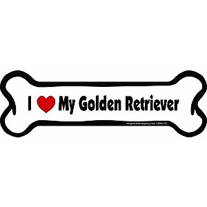 Imagine This Bone Car Magnet, I Love My Golden Retriever, 2-Inch by 7-Inch