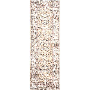 nuLOOM Jacquie Vintage Floral Runner Rug, 2' 8" x 8', Gold