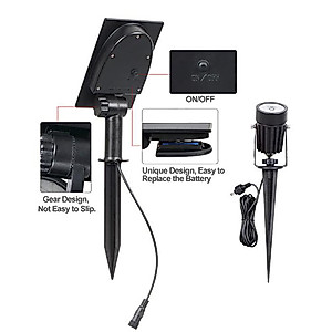 ZHUANYIYI Outdoor Solar Ground-Insertion Spotlights, Courtyard Lawn Landscape Lighting, Home Garden Pavement Decorative Lights