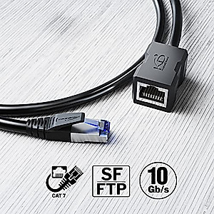 Cat7 Ethernet Extension Cable – 6ft, Break-Proof Design (Male to Female LAN & Ethernet Extension, Internet Cable Extender, Full Data Transfer Speed – 10Gbit/s, SF/FTP Shielding) – by CableDirect