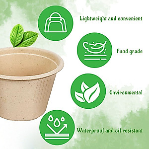 FUYCIEUM 150 Pieces Bagasse Fiber Souffle Cups with Lids, 4 Oz Biodegradable Sample Cups, Compostable Portion Cups for Condiment, Dips, Jams, Tomato Sauce, Snack, Honey, Nuts, Butter, Biscuits