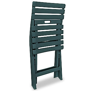 vidaXL 3-Piece Weather-Resistant Plastic Bistro Set in Vibrant Green - Folding Outdoor Patio Furniture for Compact Spaces