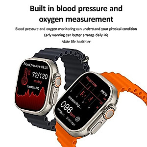 New HK8 Pro Max Smart Watch Ultra Series 8 AMOLED Screen 49mm 2.12 inch Compass NFC High Refresh Rate Smartwatch Men Sport Watch (Orange)