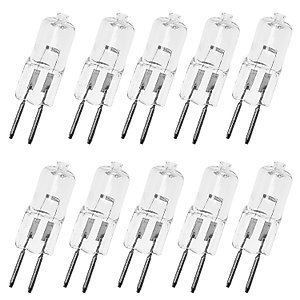 SQXBK 10PCS G5.3 Halogen Bulbs 12V 20W Halogen Bulbs JC Bi-Pin Base Light Halogen Lamp for Home Lighting Clear Glass Lens