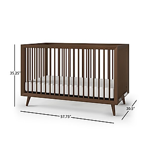Child Craft Cranbrook 4-in-1 Convertible Crib, Baby Crib Converts to Day Bed, Toddler Bed and Full Size Bed, 3 Adjustable Mattress Positions, Non-Toxic, Baby Safe Finish (Toasted Chestnut)