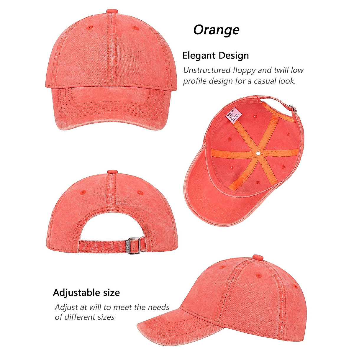 AOSMI 3 Pack Vintage Washed Cotton Dad Hat Baseball Caps Adjustable Men Women Summer Unstructured Soft Low Profile Blank Plain Ball Cap