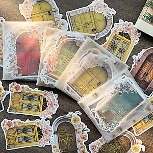 Aesthetic Scrapbook Paper of Flower Garden Series, 80Pcs Vintage Garden Door Scrapbooking Paper for Journaling Supplies, Bullet Junk Journal Kit Art Album Planners Diary DIY Crafts Embellishment