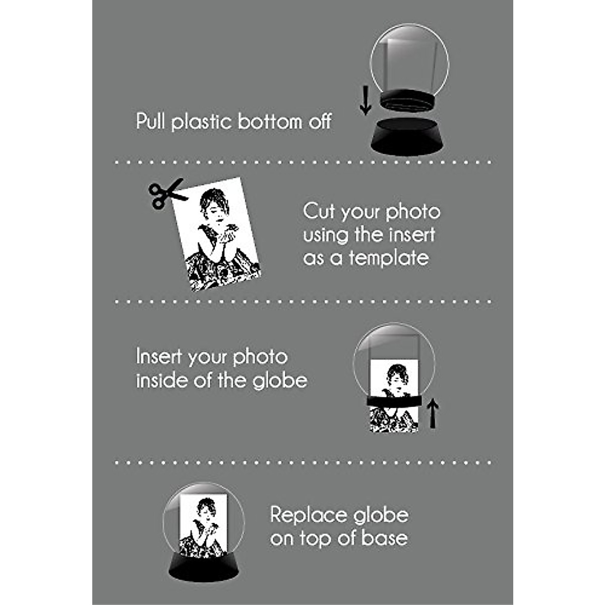 Photo Snow Globe with Black Base