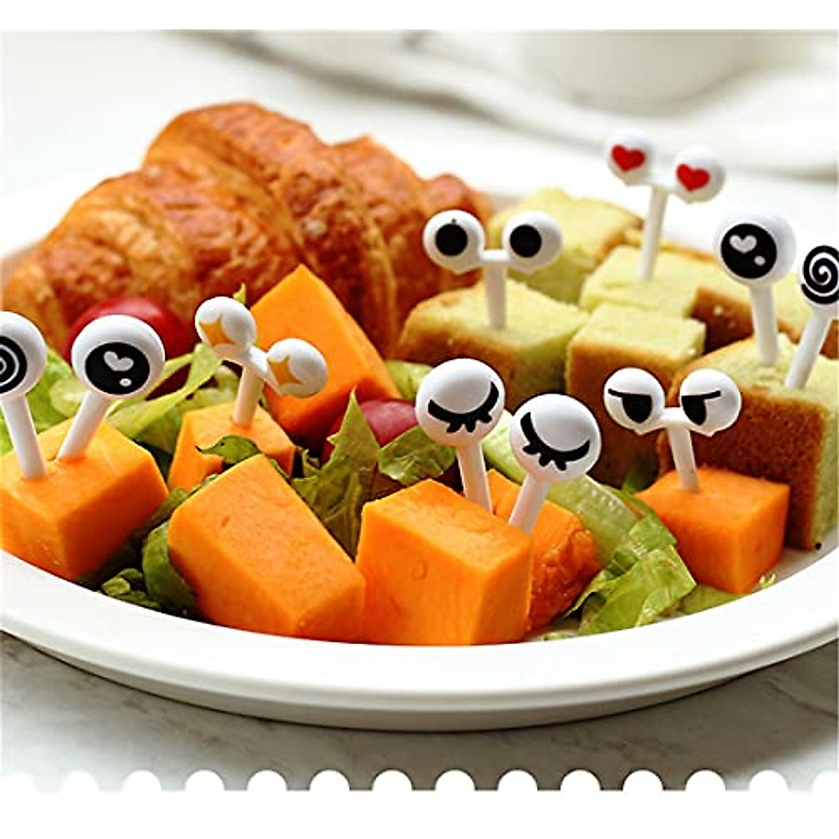 pulabo Cute Eye Mini Food Fruit Picks Kid Forks Bento Lunch Box Tool Tableware Excellent and Beautiful