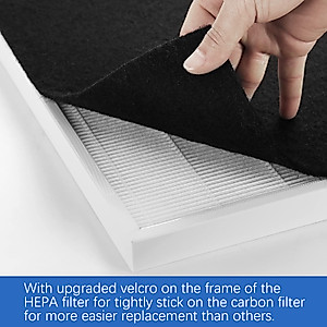 VALZONE 2 Packs Upgraded Velcro 115115 Replacement Filters A Compatible with Winix PlasmaWave C535, 5300-2, P300, 5300, 6300, 5300-2, 6300-2 Air Purifier, 2 True HEPA Filters & 6 Carbon Pre-Filters
