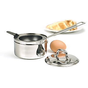RSVP International Endurance Single Egg Poacher Set | Perfectly Poached Eggs | Includes Stainless Steel Pan | Dishwasher Safe