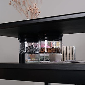 Vascito Modern Shelf Organizer, Storage Containers, Office Organization, Magnetic Paper Clip Holder, Office Candy Jar For Desk, Break Room Organizer for Small Office Space (Modern Black, 1 Pack)