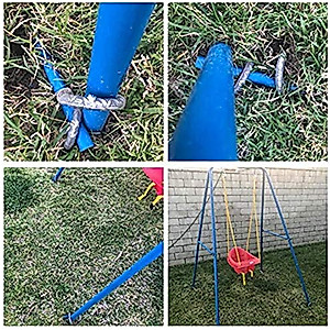 ILSSLI Ground Stakes , Steel Tent Nails , Garden Pegs Ground Anchors Rebar Staples J Hooks Landscape Pegs for Trampoline Dog Dig Defence Cain Link Fence Canopy Yard Farm