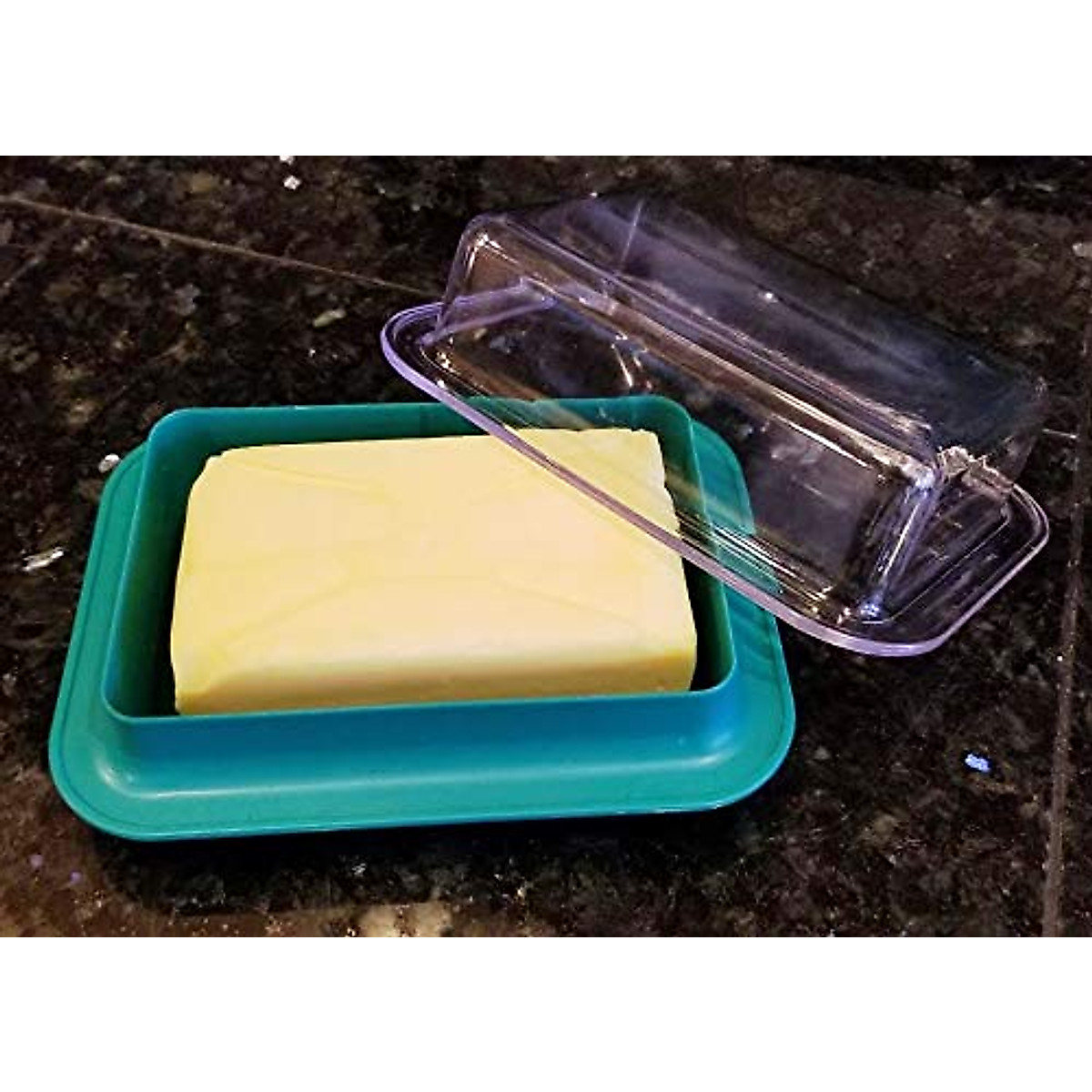 Handy Housewares Large Double-Wide Two-Stick Butter Serving Storage Dish with Lid - Random Color (1)