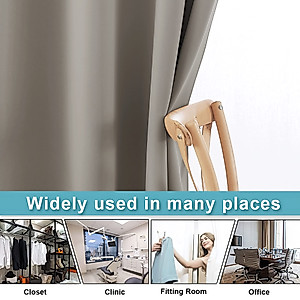 RYB HOME Sliding Glass Door Curtains for Patio, Blackout Thermal Insulating Privacy Vertical Blinds for Large Window Living Room Bedroom Drop Cloth Closet Divider, W 100 x L 84 inches, Sand