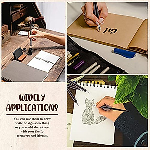 Calligraphy Pen Set Include Fountain Ink Writing Pen Wooden Fountain Pen Comic Nib Pen Refillable Pen with Pen Stand and 12 Pieces Vintage Nibs for Women Men Drawing Hand Lettering Signing