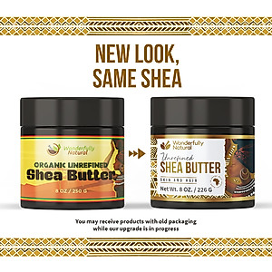 Wonderfully Natural Unrefined Shea Butter - African Organic Ivory & Raw – 8 OZ