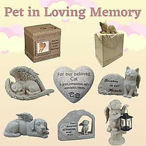 Comfy Hour 10" Polyresin Cat Angel Birdfeeder Memorial Pet Statue Figurine for Your Home Or Garden, Gray, Pet in Loving Memory Collection