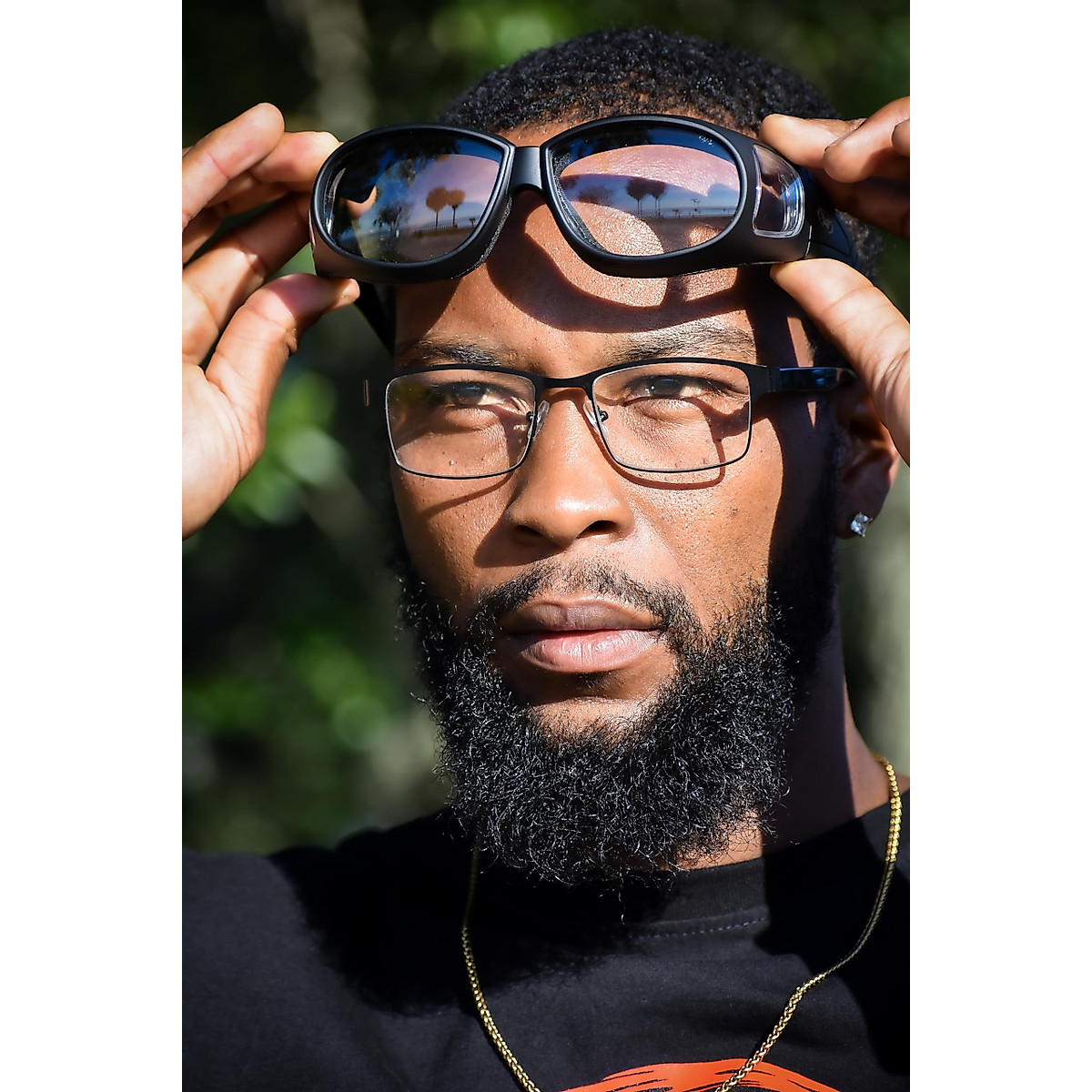 Outfitter clear motorcycle glasses. Over-Prescription glasses