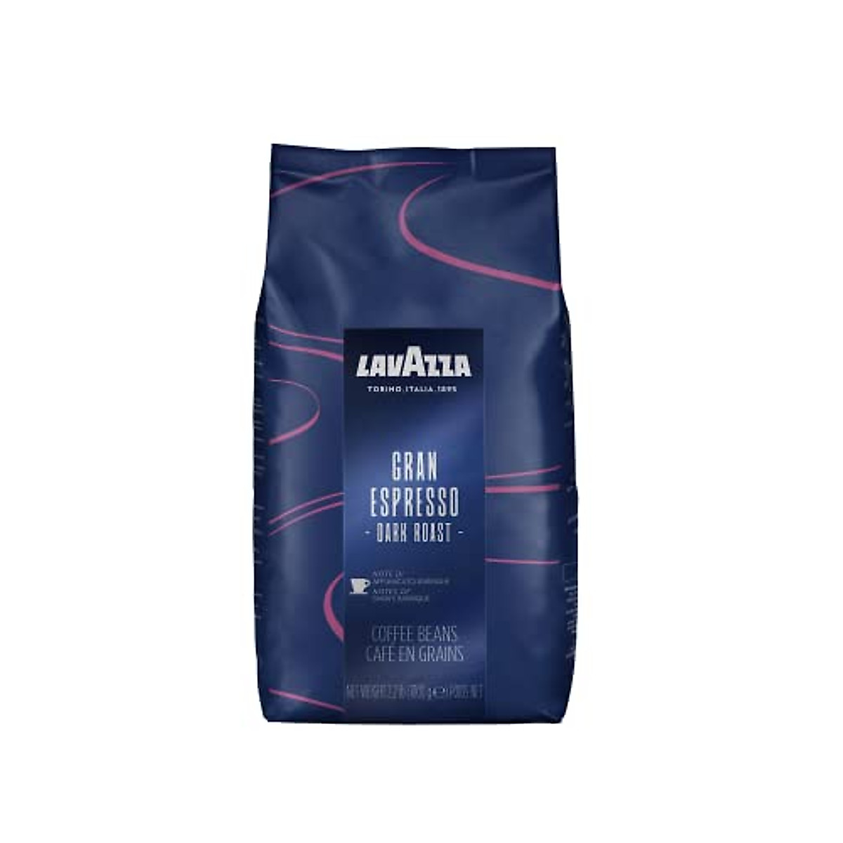 Lavazza Gran Espresso Whole Bean Coffee Blend, Medium Espresso Roast, Bag 2.2 LB (Pack of 1), Balanced and rich flavor with notes of cocoa