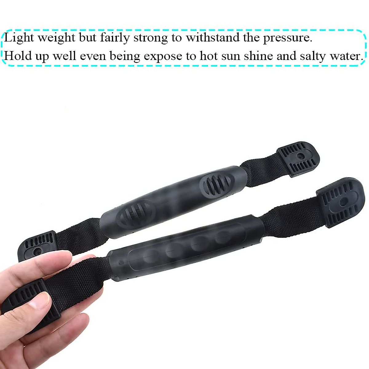 Hao Pro 28cm Length Kayak Carry Handle Less Slippery Comfortable Grip Quick Install Side Mount Nylon Rubber Replacement Accessory Black 2 PCS for Kayaks Cornhole Boards Suitcases Folding Tables