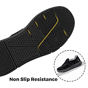 FitVille Wide Width Mens Slippers Non Slip Plush House Shoes with Adjustable Strap Indoor & Outdoor Winter Slippers with Arch Support for Foot Pain Relief