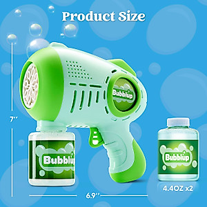 JOYIN 2 Packs Bubble Guns with 4 Bottles Bubble Solution, 10 Holes Light Up Automatic Bubble Machine Gun for Kids, Adults, Summer Toys, Easter Basket Stuffers, Birthday Gift, Bubbles Party Favors