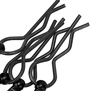 DAUERHAFT RC Car R Clips, Stainless Steel Easy Installation Durable 4Pcs RC Car Body Clip with Aluminum Alloy Handle for 1/10 RC Cars for 1/8 RC Cars(Black)