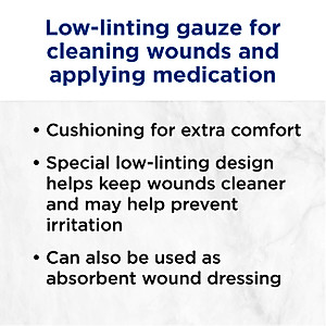 Band-Aid Brand First Aid Products Tru-Absorb Sterile Gauze Sponges for Cleaning and Cushioning Minor Wounds, Cuts & Burns, Low-Lint Design, Individually Wrapped 4 in by 4 in Pads