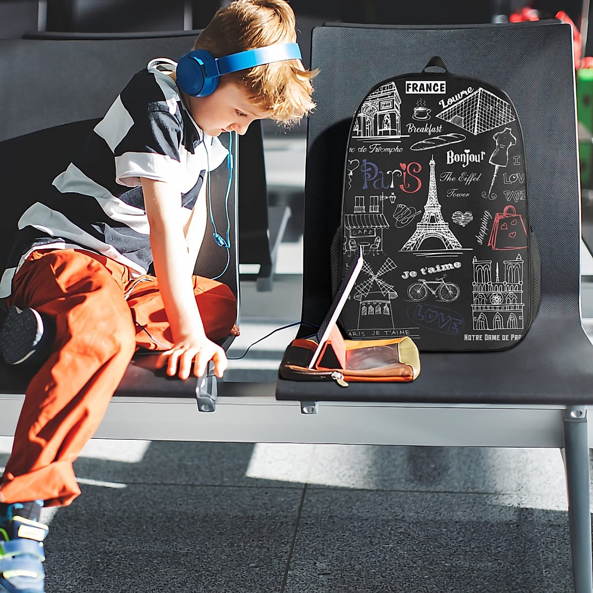 Cute Cartoon Backpack, 17 Inch Bookbag Lightweight Casual Daypack with Adjustable Shoulder Straps StyleA