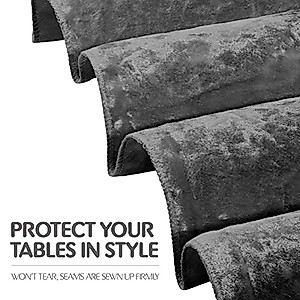 Elegant Round Tablecloth - 70 Inch, Made With Fine Crushed-Velvet Material, Beautiful Ebony - Black Tablecloth With Durable Seams, Round Table Cover Great for Weddings, Parties, Baby Showers & Events