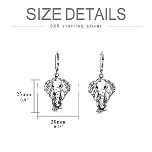 RMREWY Elephant Earrings 925 Sterling Silver Tree-of-Life Dangle Earrings for Women Elephant Jewelry Birthday Gift for Women