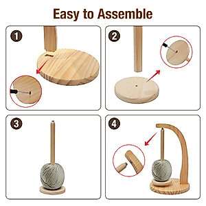 OPUHOHR Yarn Holder for Knitting and Crocheting, Yarn Ball Holder, Yarn Spindle Dispenser, Crochet Gift for Knitting Lovers