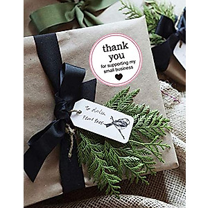 1.5 Inch Pink Merry Christmas Thank You for Supporting My Small Business Stickers with Hearts - Heart Thank You Present Gift Labelsfor Envelope Sealing,Business Packaging and Gift Wrap 500Pcs