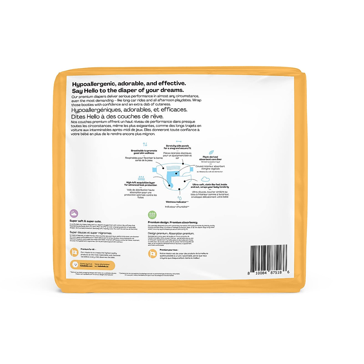 Hello Bello Premium Baby Diapers Size 3 I 27 Count of Disposeable, Extra-Absorbent, Hypoallergenic, and Eco-Friendly Baby Diapers with Snug and Comfort Fit I Sleepy Sloths