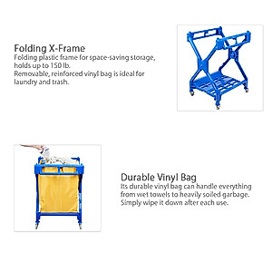 Commercial Laundry Cart with Wheels | 350 LBS Load | Foldable.