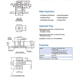 Oiyagai 50Pcs IPEX I-PEX MHF1 IPEX IPX U.FL SMD SMT Solder for PCB Mount Socket Jack Female RF Coaxial Connector