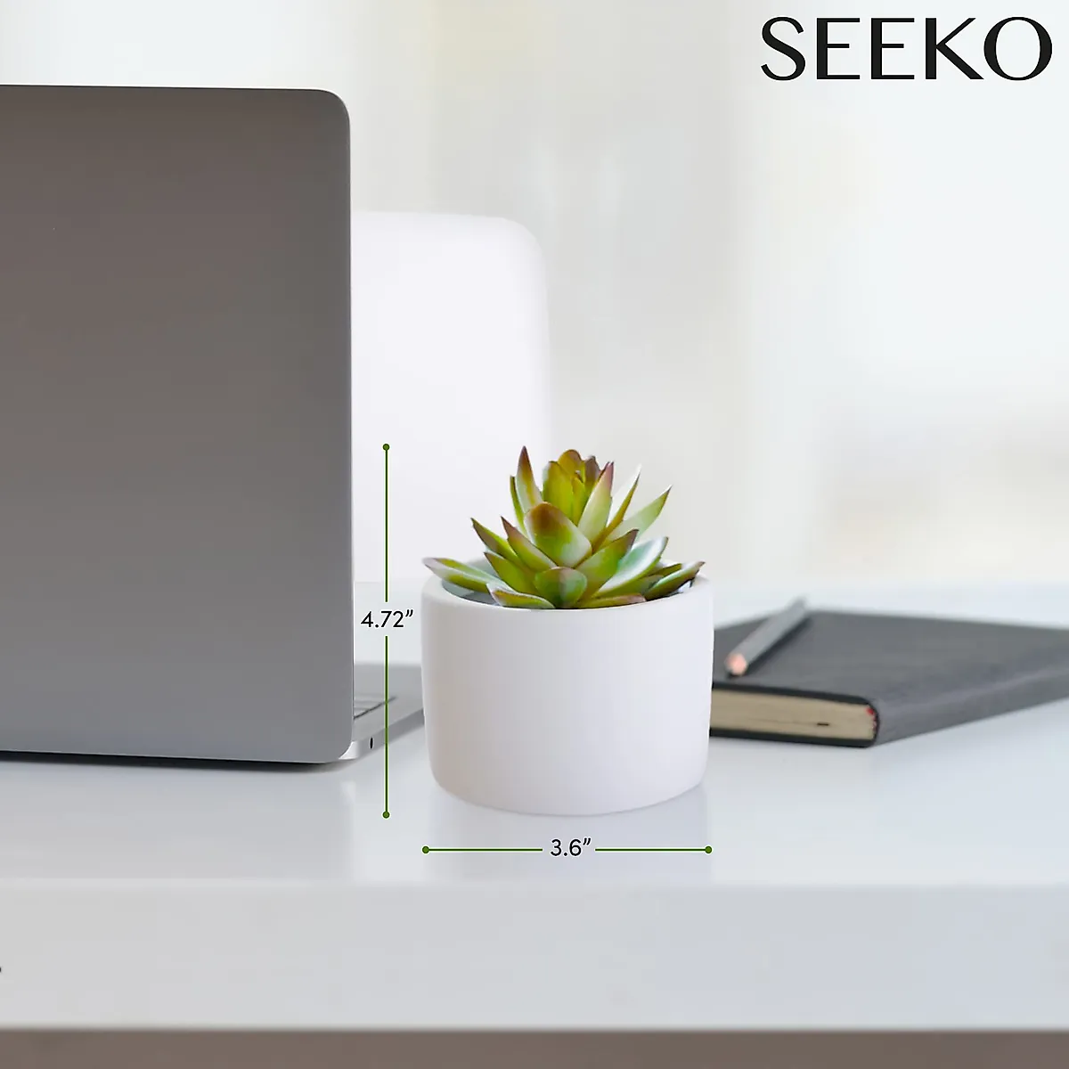 Small Fake Succulents (3 Pack) - Potted Faux Plants for Modern Home, Dorm, Bathroom, Shelf, Laundry Room or Coffee Table Decor for Indoor Use