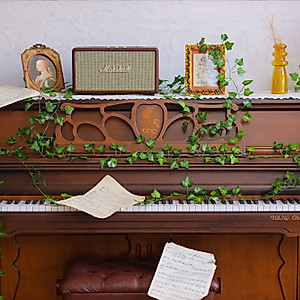 kovdim Artificial Ivy Vines Leaves 12 Strands (84 Ft), Ivy Garland Fake Vines Plants Hanging for Bedoom Room Wall Weeding Party Decor, Green