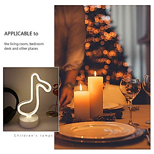 Led Music Notes Shaped Neon Lights Decor Light Led Night Light Wall Table Decor Battery Operated Creative Lighting Lamps for Christmas Wedding Sign Birthday Luau Summer Party Kids Room Living Room
