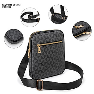 XIKIBEA Crossbody Bag for Mens, Men's commuter shoulder bag, Travel bag Work Business Small men's satchel (黑色)