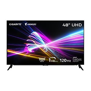 AORUS FO48U 48" 4K OLED Gaming Monitor, 3840x2160 , 120 Hz Refresh Rate, 1ms Response Time (GTG), 1x Display Port 1.4, 2x HDMI 2.1, 2x USB 3.0, with USB Type-C, Space Audio