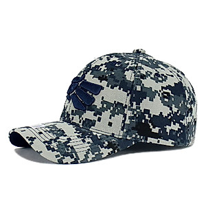 Mexican Mexico Hat Hecho En Mexico Eagle Aguila Snapback Flat Bill Baseball Cap (Navy Digital Camo)