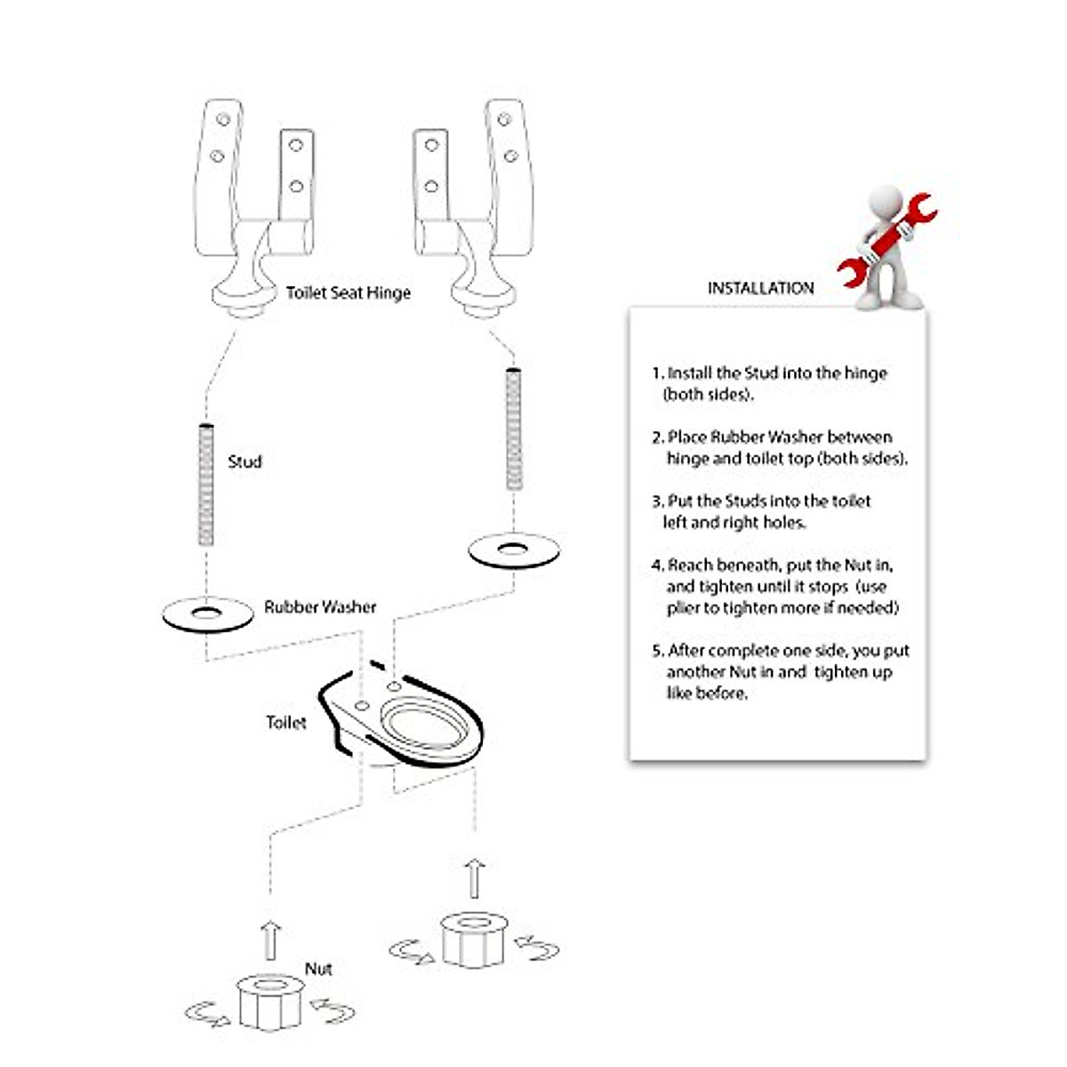 TOPSEAT 3D Ocean Series Round Toilet Seat w/Chromed Metal Hinges, Wood, Dolphin Family