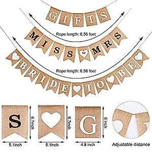 3 Pieces Bridal Shower Banner Bride to Be Decorations Banner Gifts Banner Rustic Burlap Bunting Banner for Bridal Shower Banner Bachelorette Party Decoration (Black)