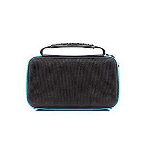 2DS XL Case, Orzly Carry Case for New Nintendo 2DS XL - Protective Hard Shell Portable Travel Case Pouch for New 2DS XL Console with Slots for Games & Zip Pocket - Blue on Black