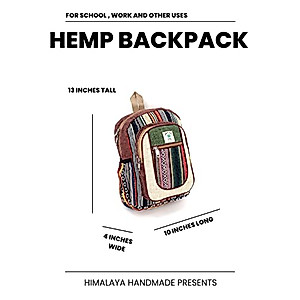 Unique design Hemp Backpack Small Backpack Hippie Backpack Festival Backpack Hiking Backpack 100% Hemp|100 VEGAN| FAIR TRADE | Handmade with Love.