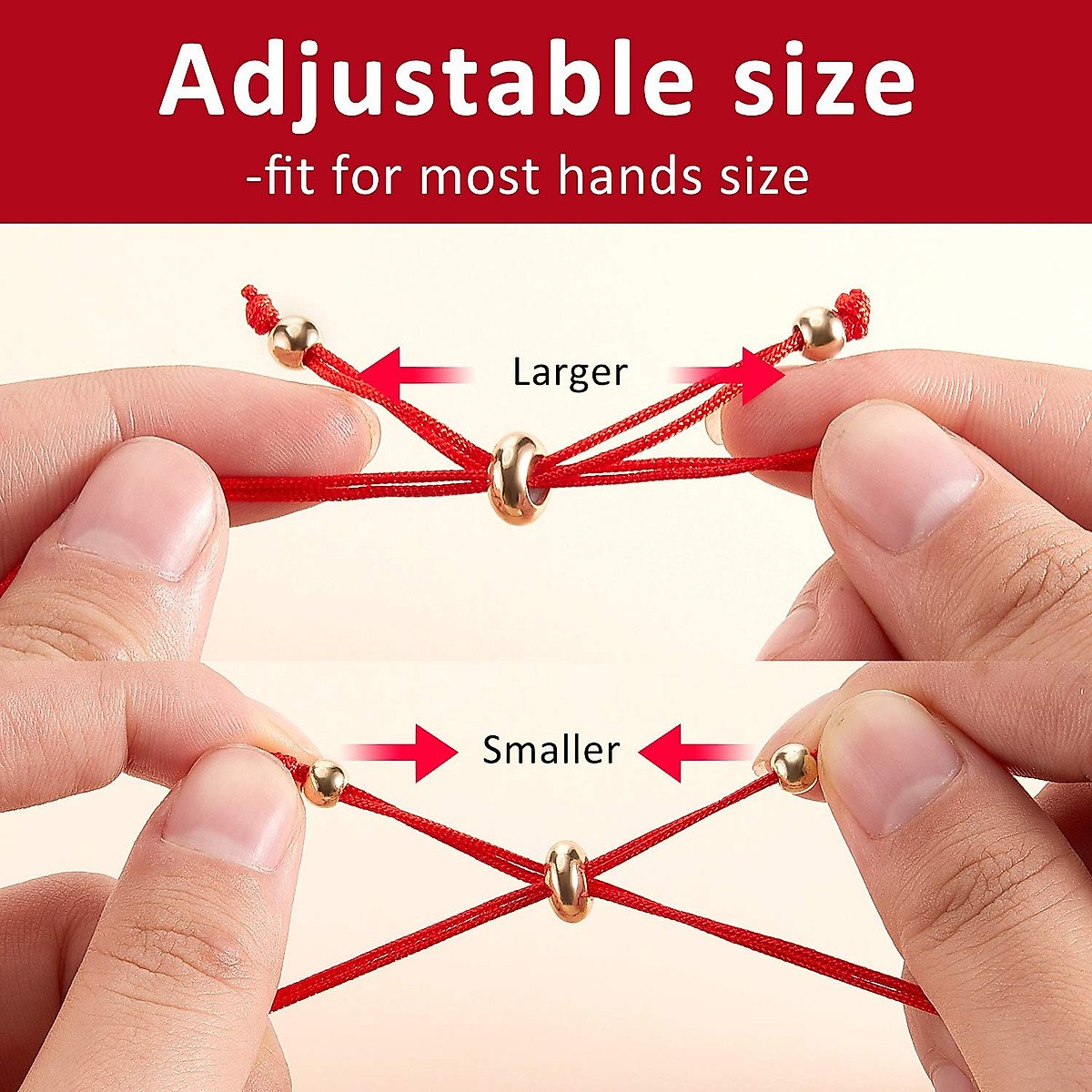 Hicarer Red Rope Bracelet 7 Knots Kabbalah Protection Red Cord Bracelet for Women Men Protection and Good Luck Favors (12)